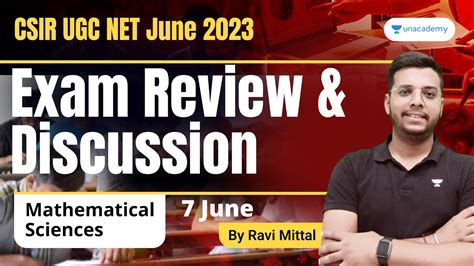 Exam Review And Discussion Csir Net Mathematical Science Ravi Mittal Csir Net June 2023