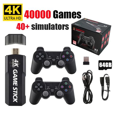 Gd10 Game Stick 4k Retro Video Game Console 2.4g Wireless Controllers ...