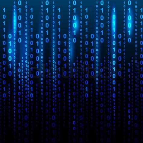 Blue Screen Computer Binary Code Stock Vector Colourbox