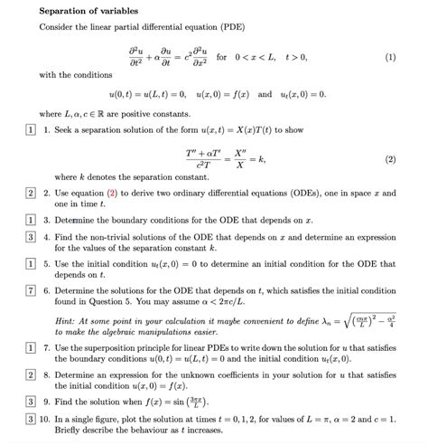 Solved Consider The Linear Partial Differential Equation Chegg