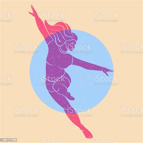 초대 비행 춤추는 소녀 여자 자유 운동 삶과 기쁨의 개념 다채로운 귀여운 스크린 인쇄 효과 리소 인쇄 효과 벡터 일러스트레이션 자유에 대한 스톡 벡터 아트 및 기타 이미지