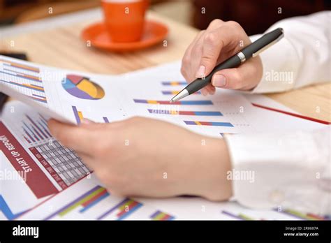 Trader Woman Working With Business Graph Or Analysis Chart Analysis And Strategy Concept Stock