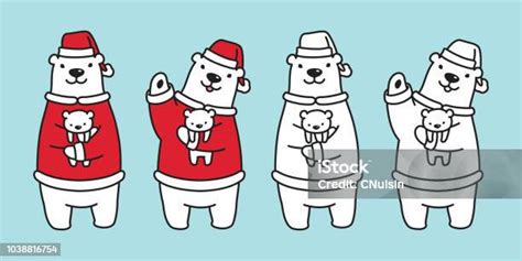 곰 북극곰 크리스마스 산타 클로스 모자 테 디 만화 캐릭터 일러스트 벡터 겨울에 대한 스톡 벡터 아트 및 기타 이미지 겨울