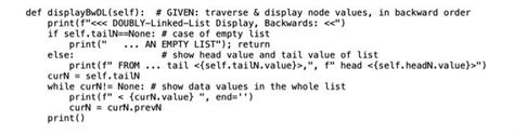 solved develep a doubly linked list with the given python