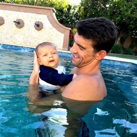 Michael Phelps Son Boomer Swims For First Time Pics Us Weekly