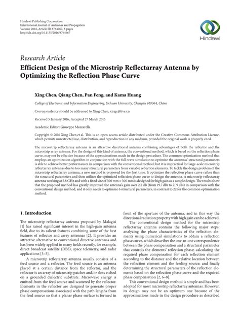 pdf efficient design of the microstrip reflectarray antenna by