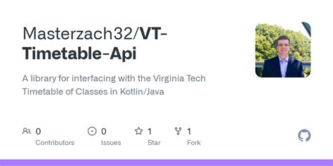 Github Masterzach32vt Timetable Api A Library For Interfacing With