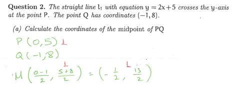 Solved Question 2 The Straight Line L1 With Equation Y2x5