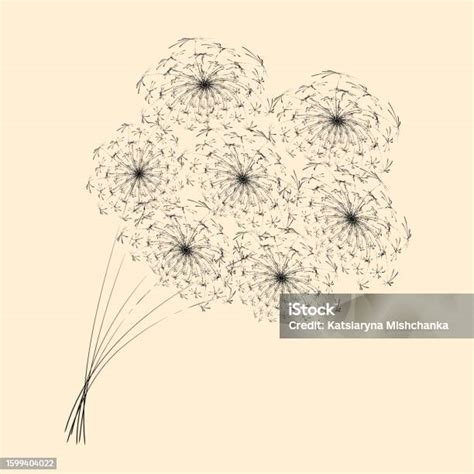 양식화된 민들레의 여름 꽃 배경 엽서 브로셔 전단지 디자인 결혼식에 대한 스톡 벡터 아트 및 기타 이미지 결혼식 고풍스런 공휴일 Istock