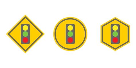 트래픽 라이트 터 세트 도로 신호 트래픽 신호 프리미엄 벡터