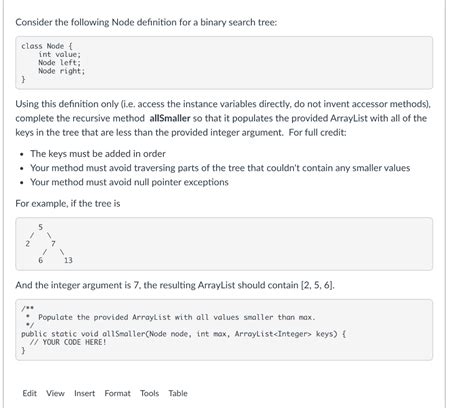 Solved Consider The Following Node Definition For A Binary Chegg