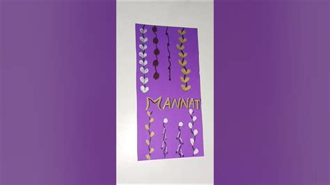 Mannat Name Creative Bookmark Ideas Art Tutorial Prernaart