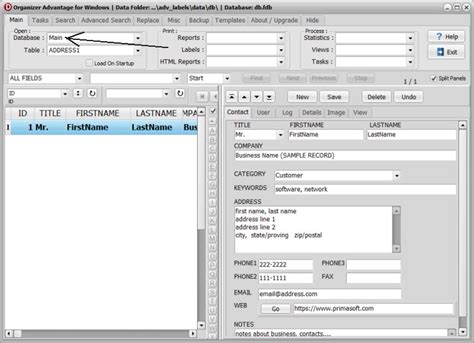 organizer advantage templates database solutions