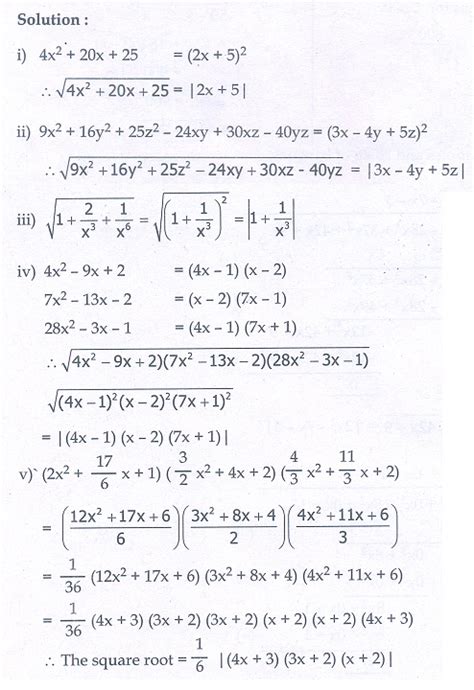 Exercise 3 7 Find The Square Root By Factorization Method Problem