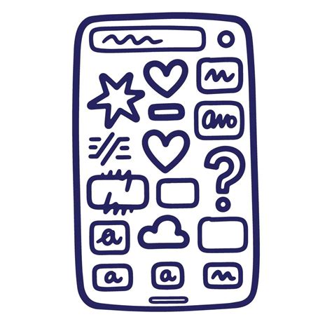 Hand Drawn Smartphone Illustration With Doodles And Social Media Icons