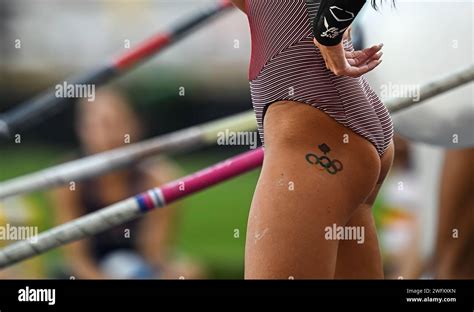 Anicka Newell Participating In The Pole Vault At The World Athletics Championships In Budapest