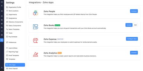 Integrations Zoho Analytics Zoho Payroll Help