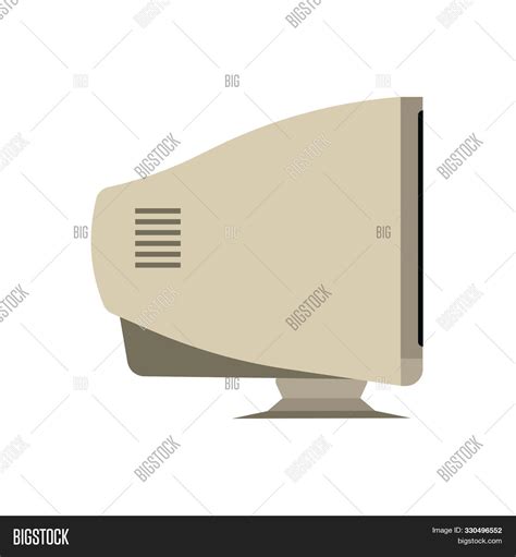 Retro Monitor Vector Photo Free Trial Bigstock