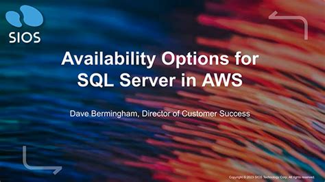 Webinar Availability Options For Sql Server In Aws Sios