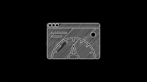 White Line Web Analytics Information And Development Website Statistic Icon Isolated On Black