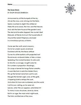 Snow Day Poetry Poems About Winter And Snow By Korzie S Class TPT