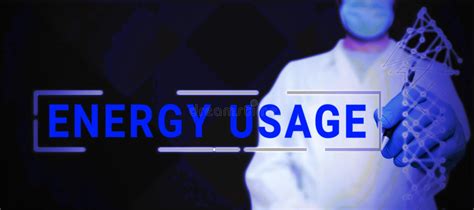 Writing Displaying Text Energy Usage Concept Meaning Amount Of Energy Consumed Or Used In A