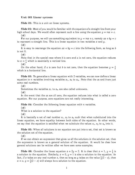 Pythin Cheatsheet Unit 001 Linear Systems Slide 01 This Is A Unit On