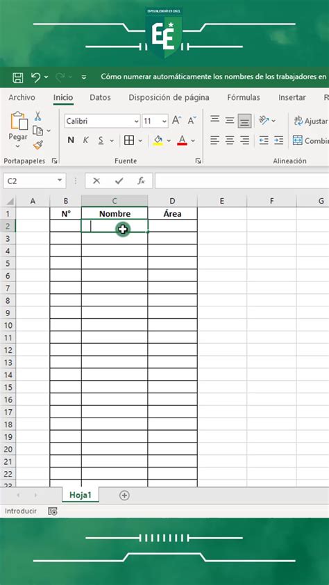 Cómo Numerar Automáticamente Los Nombres En Excel Especializacionenexcel Aprendeexcel