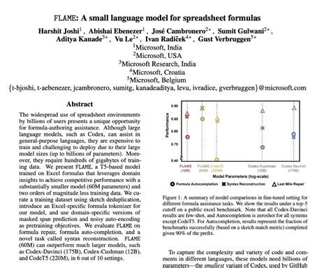 Flame A Small Language Model For Spreadsheet Formulas Abs Abs230113779 Flame60m