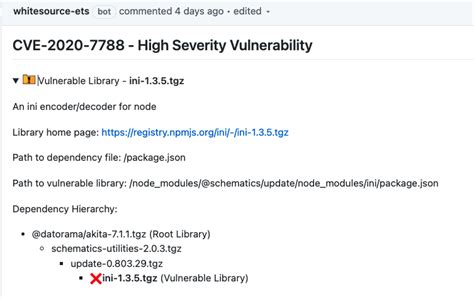 Ini 135 Dependency Vulnerability In Npm Audit · Issue 698 · Salesforceakita · Github