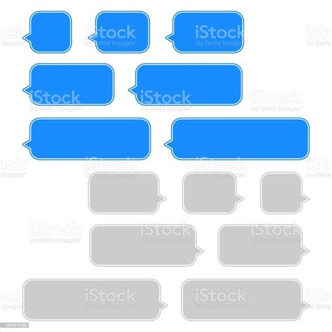 Message Bubbles Chat On Smartphone Icons Mobile Chatting Sms App Template Bubbles Stock