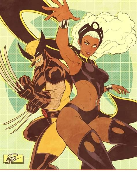 Storm And Wolverine X Men Super Héroe Arte De Marvel Personaje De