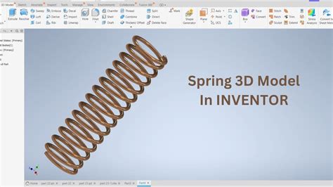 Basic Spring Design Autodesk Inventor Spring 3d Modeling Youtube
