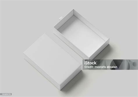 화이트 서랍 패키지 상자 모형 빈 골판지 용기 라이트 배경에 격리된 3d 렌더링 상자에 대한 스톡 사진 및 기타 이미지 상자 서랍 형판 Istock