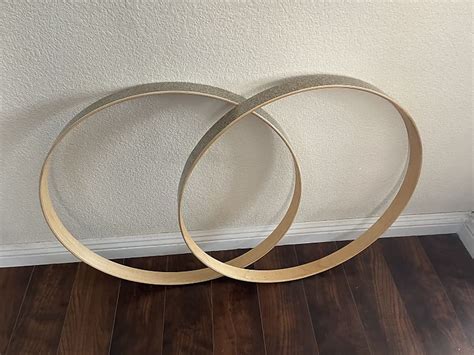 Pair Of 24” Dw Collectors Series Bass Hoops With Broken Glass Reverb