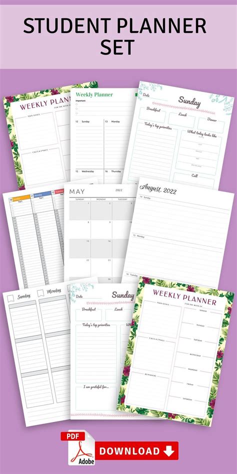 Pin On Weekly Planner Template