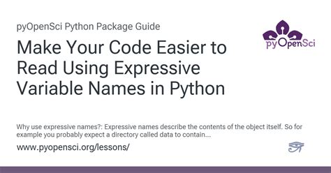 make your code easier to read using expressive variable names in python