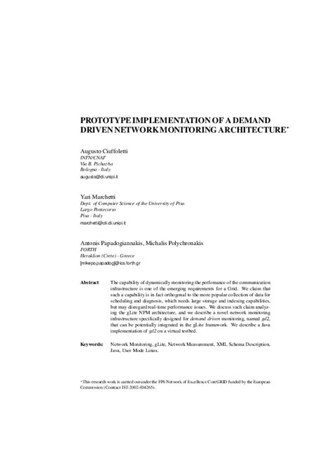 Pdf Prototype Implementation Of A Demand Driven Network Monitoring