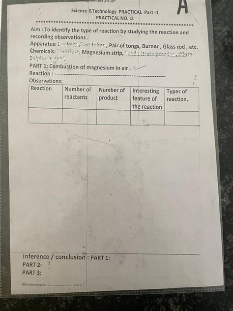 Science Andtechnology Practical Part 1practical No 2aim To Identify
