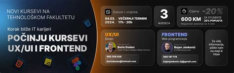 Uxui Дизајн курс и Frontend Development Html Css Js Технолошки