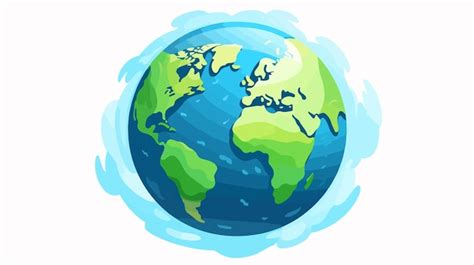 Icono Vectorial De Globo Terrestre Plano De Dibujos Animados Para