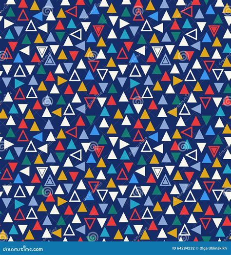 Geometric Seamless Pattern With Triangles Abstract Multicolor Background Stock Vector