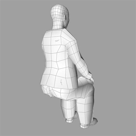 낮은 폴 리 앉아 아프리카 여자 조 안 나 3d 모델 6 3ds C4d Free3d