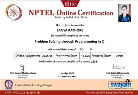 sanya rathore on linkedin nptel swayam