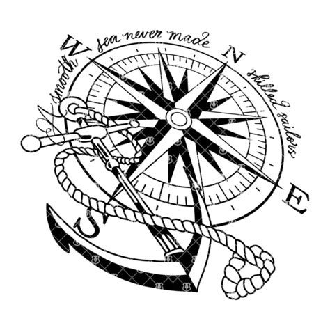 Nautical Compass Rose Anchor Svg Vector Files Vector911