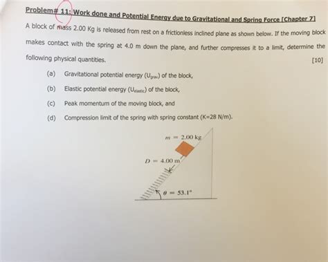 Solved A Block Of Mass 2 00 Kg Is Released From Rest On A