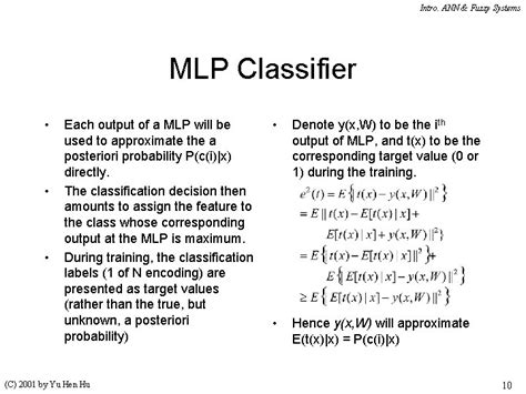 Intro ANN Fuzzy Systems Lecture Pattern Classification