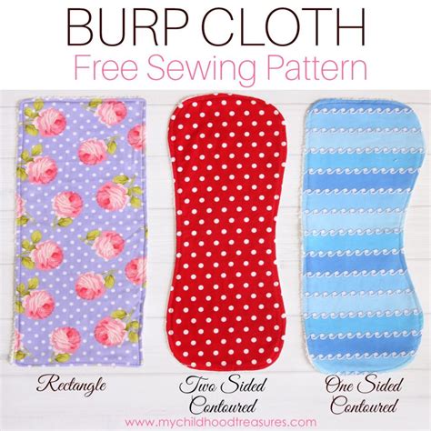 Burp Cloth Pattern Free Printable Pattern For 3 Styles Treasurie