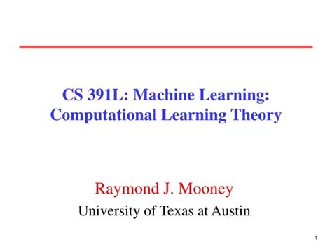 Ppt Cs 391l Machine Learning Computational Learning Theory