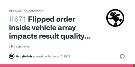 flipped order inside vehicle array impacts result quality problem